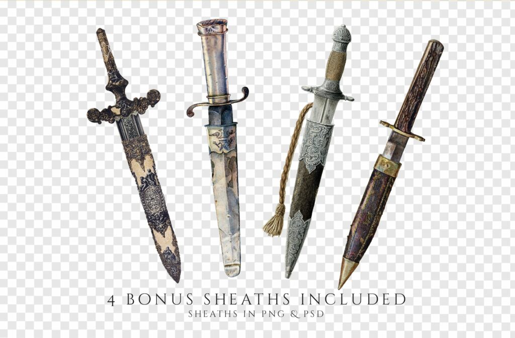 Vintage Daggers Clipart Illustration – MasterBundles