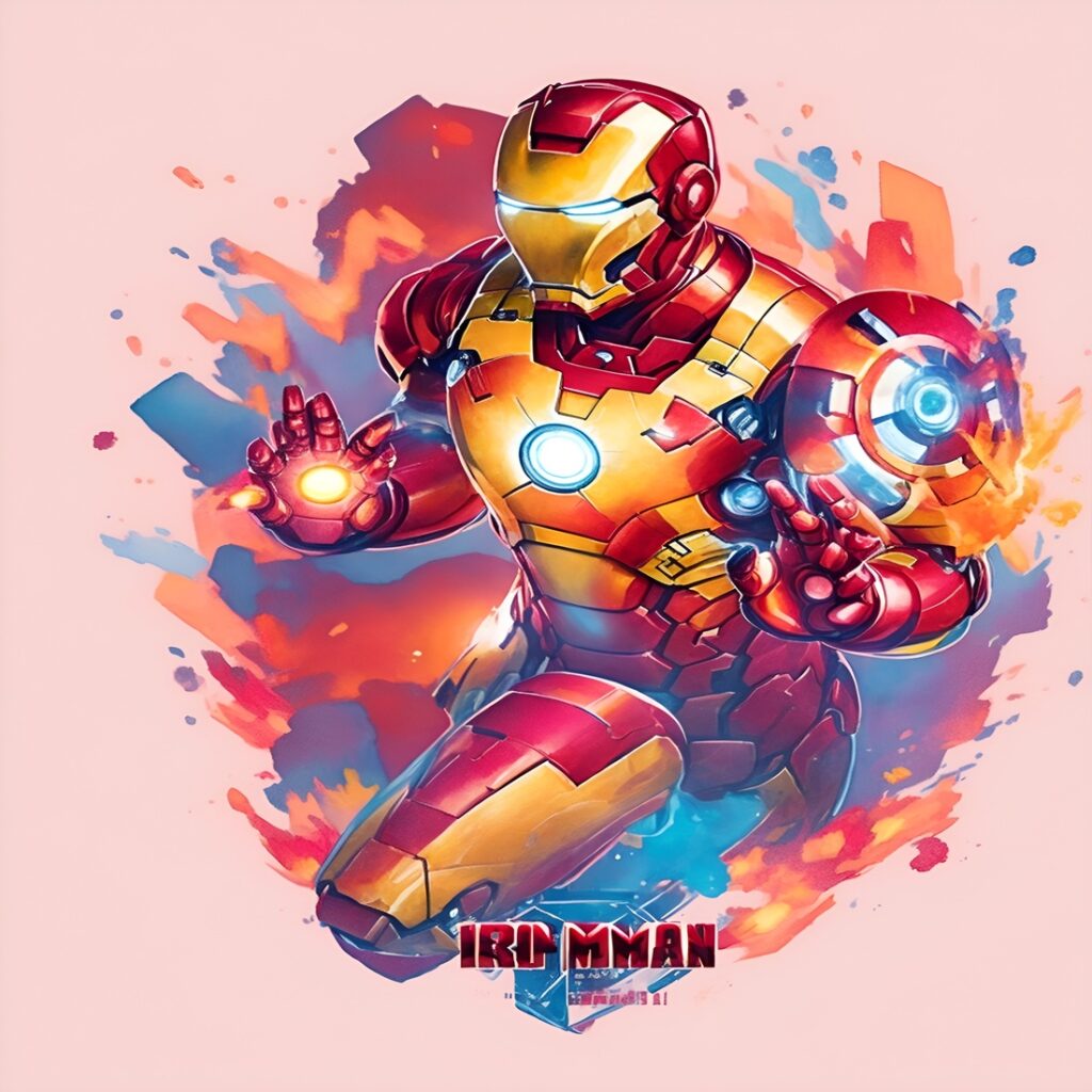 The Iron Man fire T-shirt design - MasterBundles