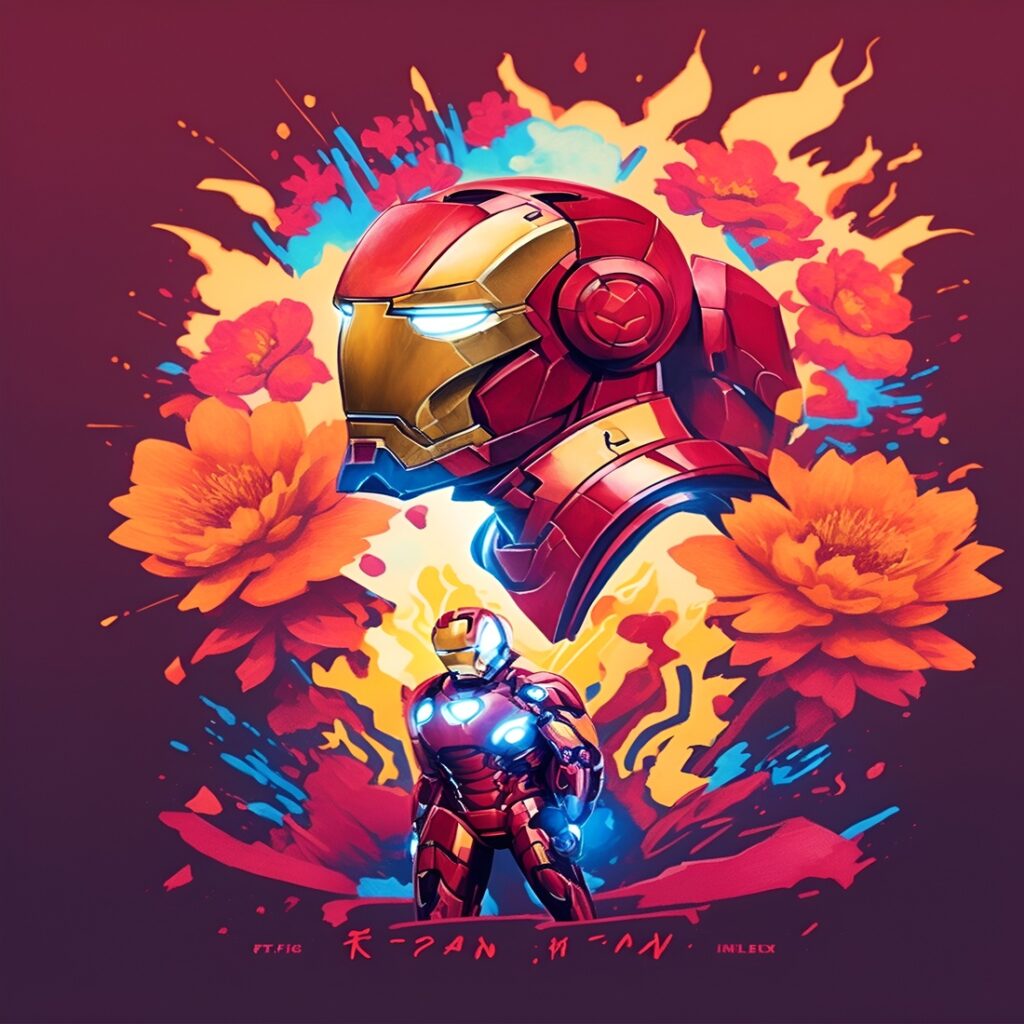 The Iron Man fire T-shirt design - MasterBundles