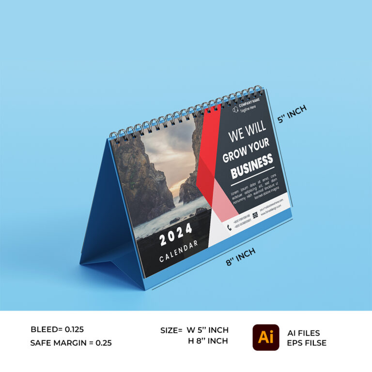 Desk Calendar 2024 Template - MasterBundles