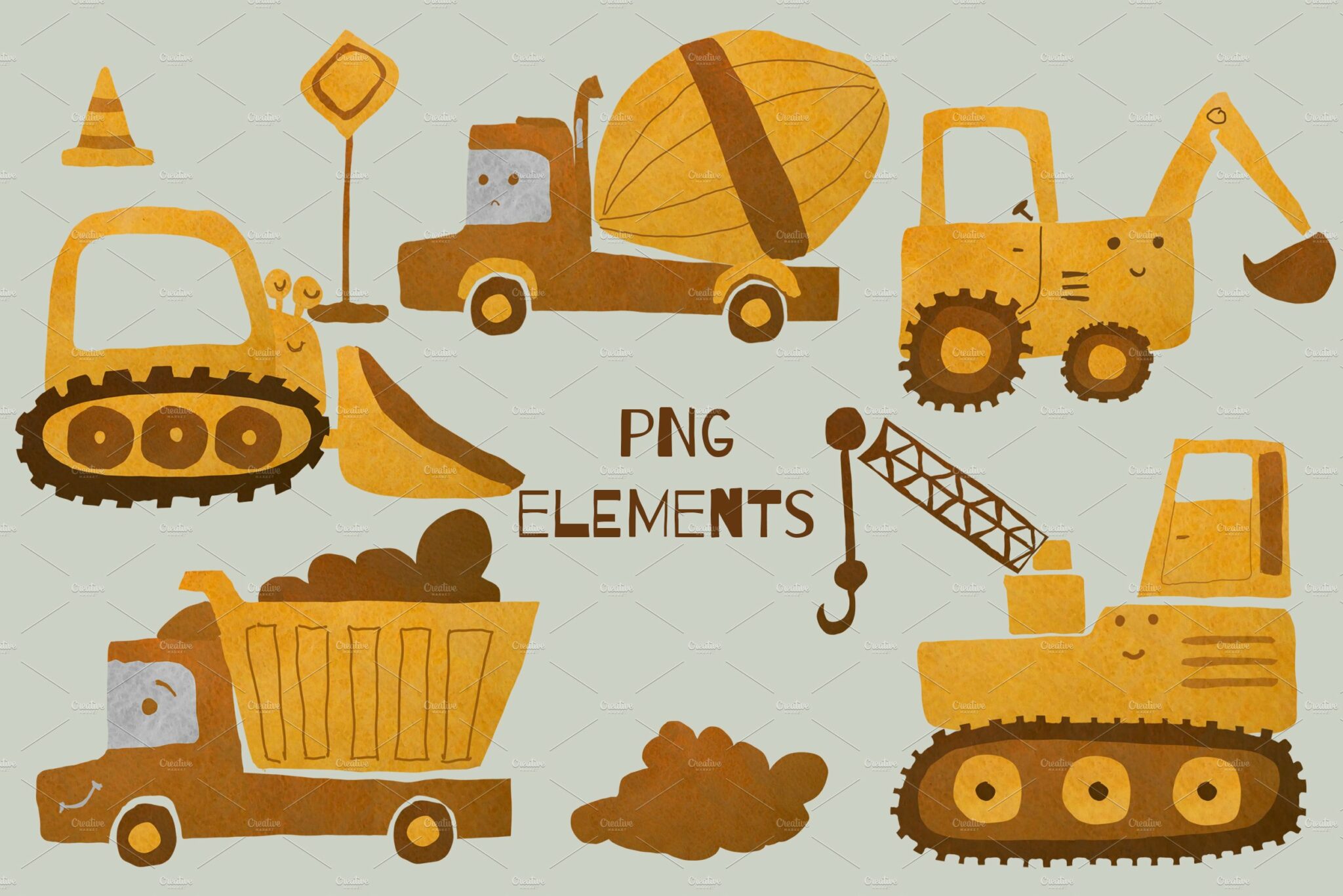 Construction trucks patterns – MasterBundles