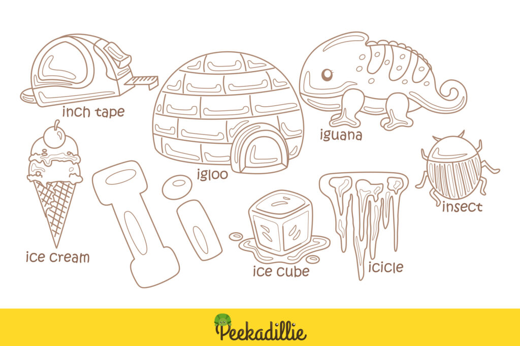 Alphabet I For Vocabulary School Letter Reading Writing Font Study ...