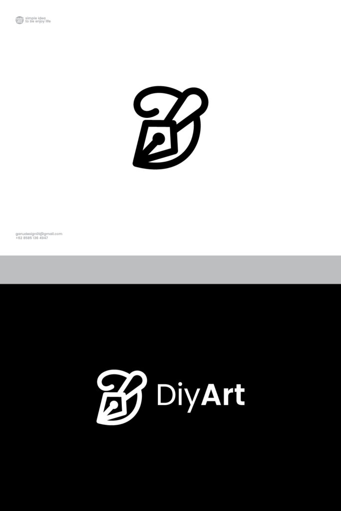D letter logo with Pen design - MasterBundles