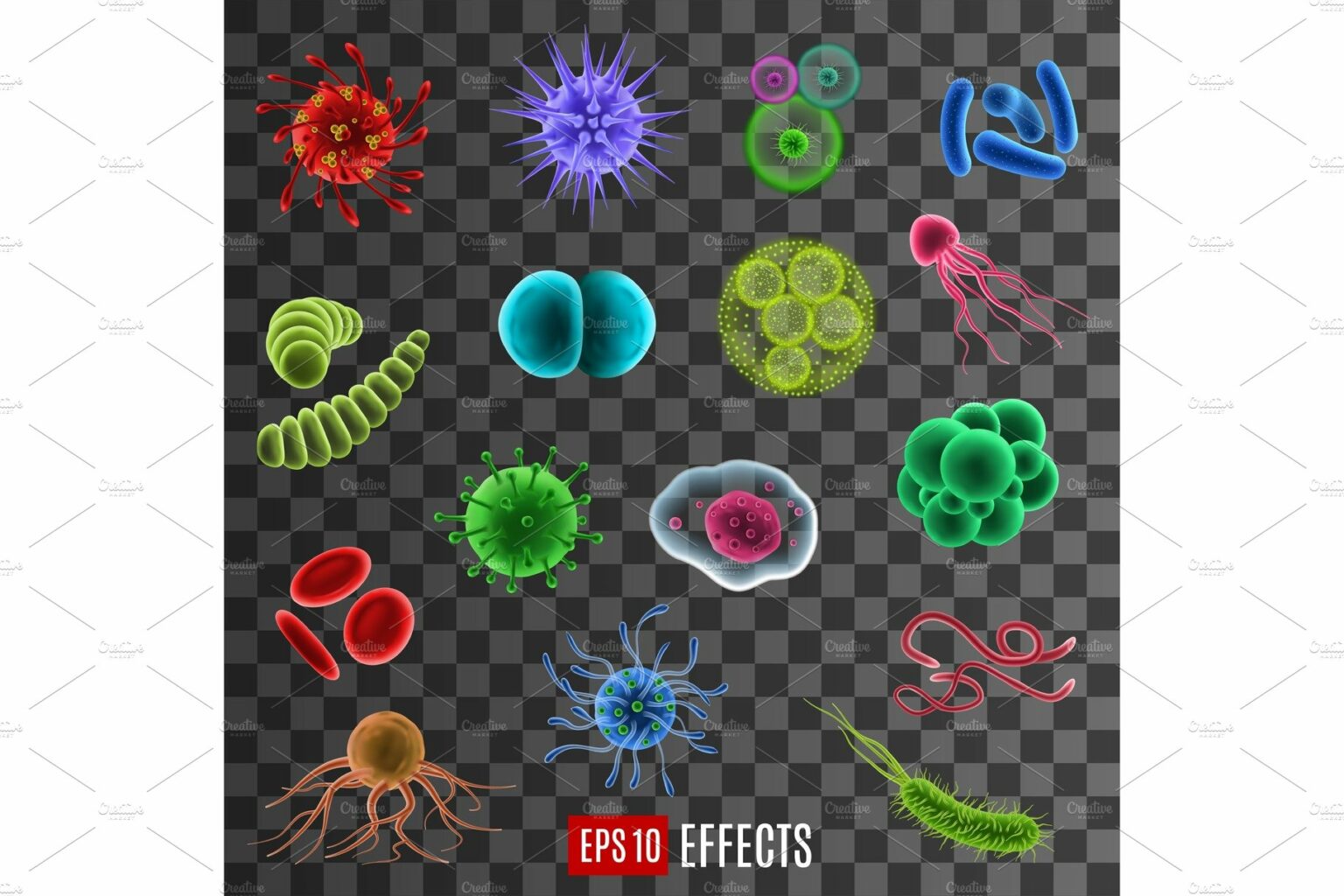 Virus cells, bacterias, germs – MasterBundles