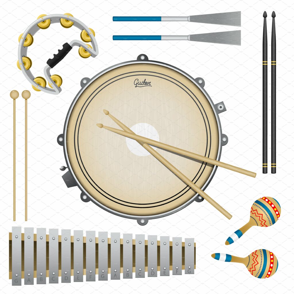 Drum music instruments set – MasterBundles