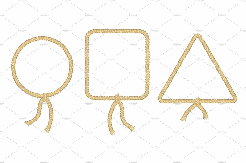 Ropes. Curved nautical ropes – MasterBundles
