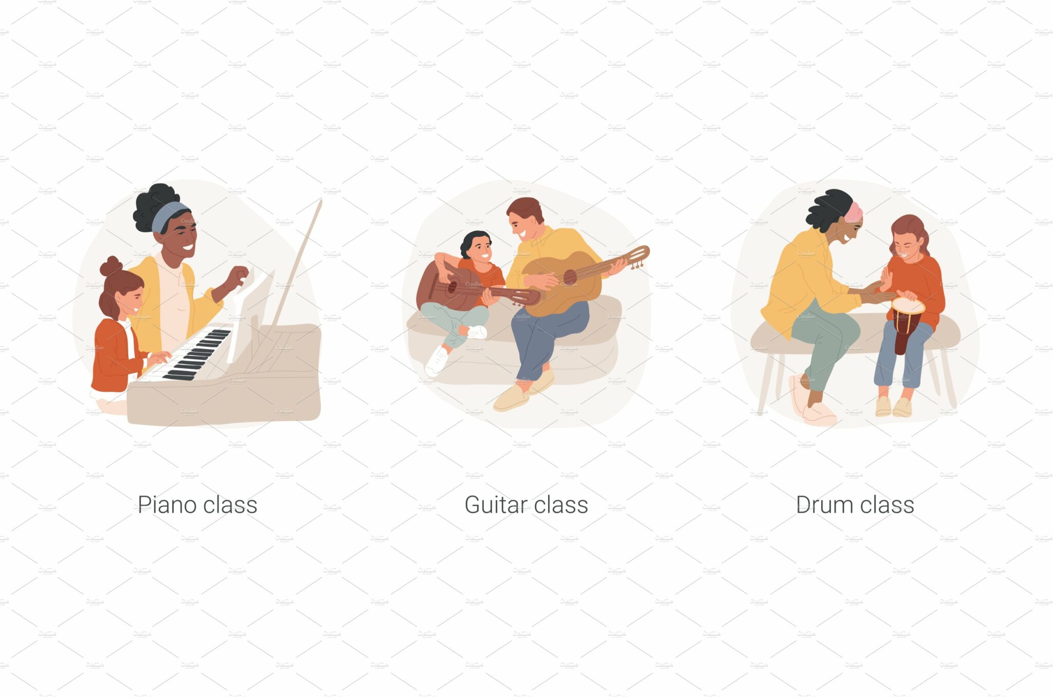 Gradeschool students music lessons – MasterBundles