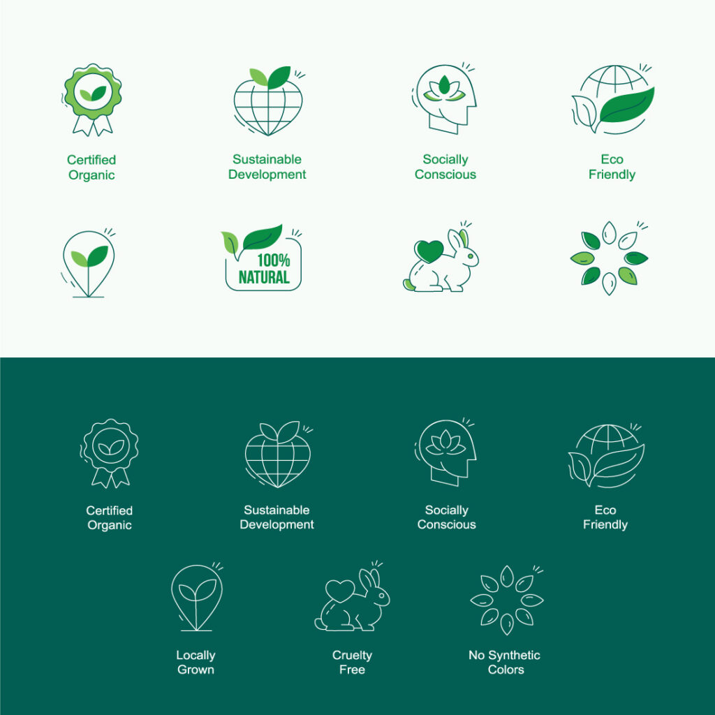 Eco-friendly Product Feature Icon Pack. Vector Line Icons with Editable ...