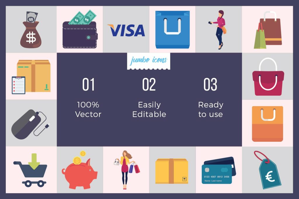 eCommerce / Shopping Vector Icons V2 – MasterBundles