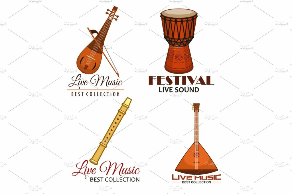 Live music folk festival vector icons – MasterBundles