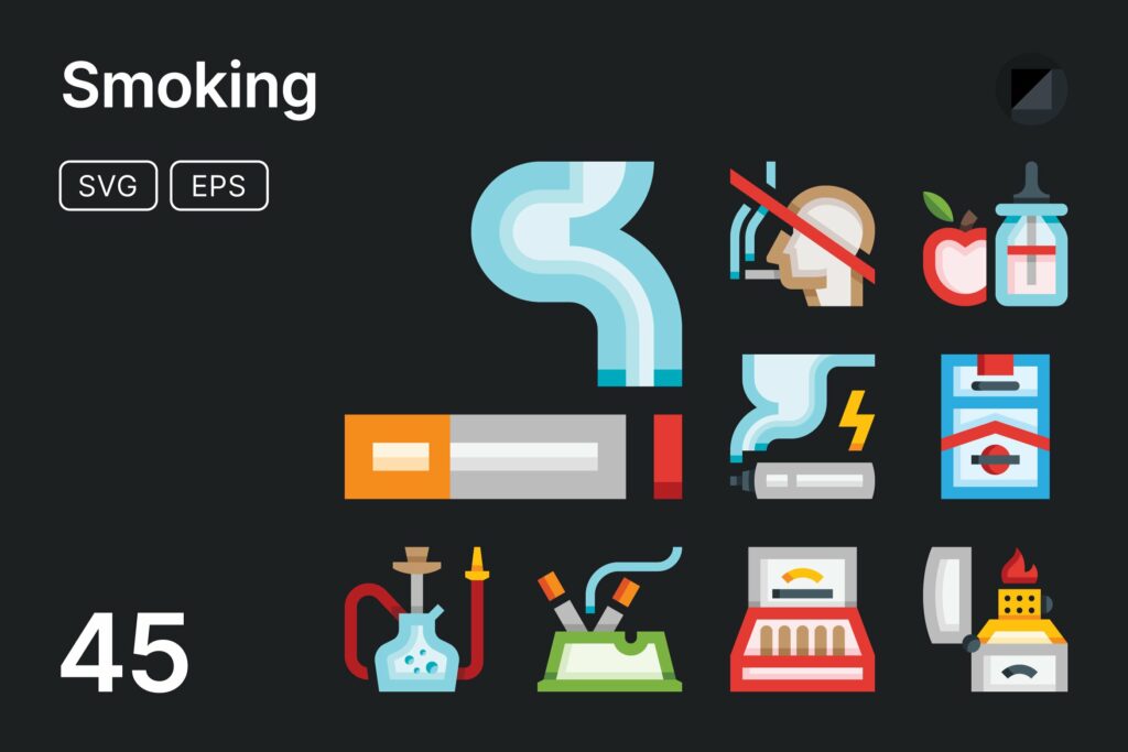 Basicons / Smoking Icons – MasterBundles