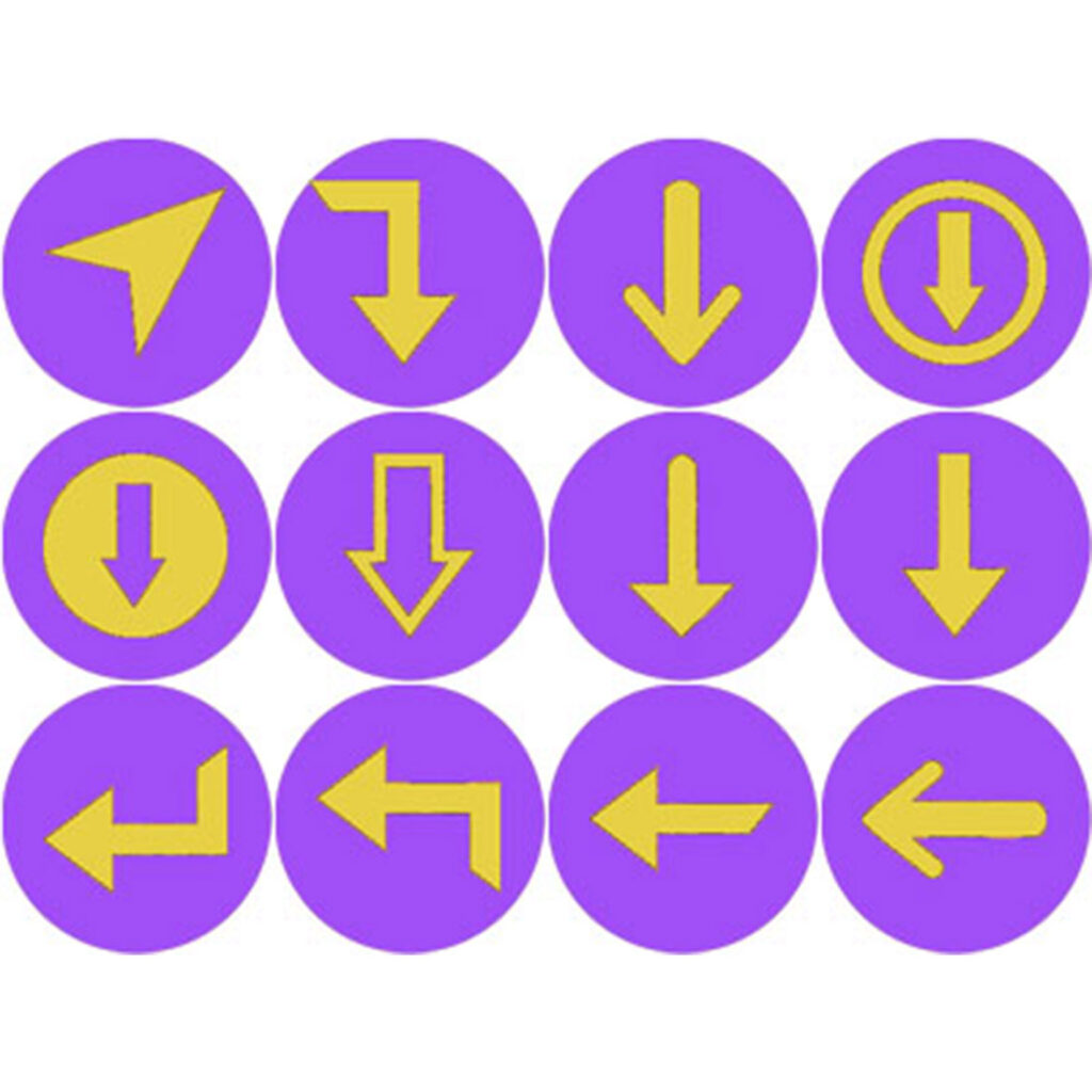 ELECTRIC PURPLE AND YELLOW ARROW ICONS - MasterBundles