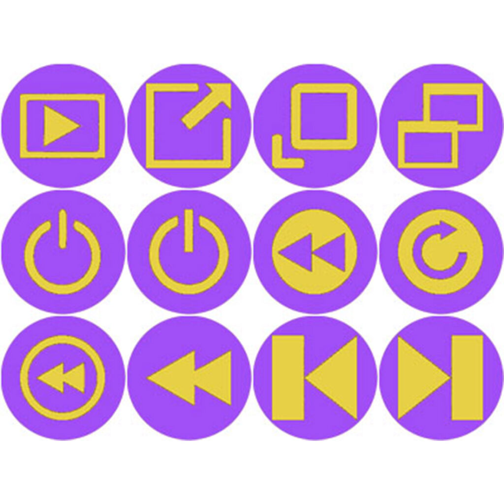 ELECTRIC PURPLE AND YELLOW CHARACTER ICONS - MasterBundles
