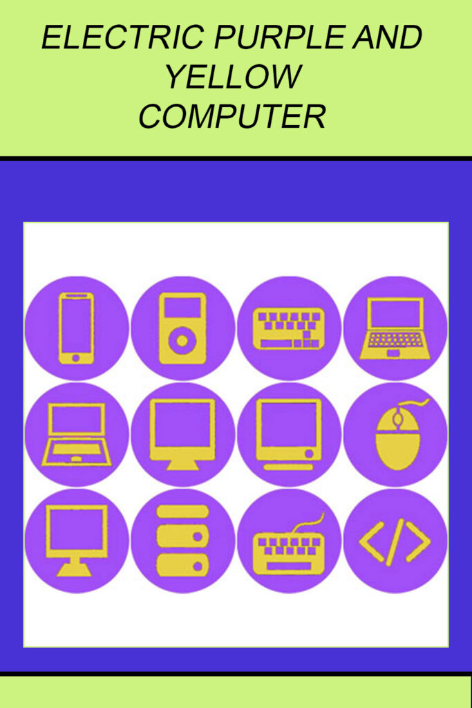 ELECTRIC PURPLE AND YELLOW COMPUTER ICONS - MasterBundles