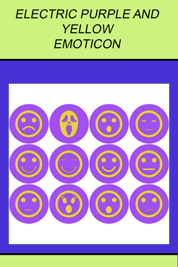ELECTRIC PURPLE AND YELLOW EMOTICON ICONS - MasterBundles