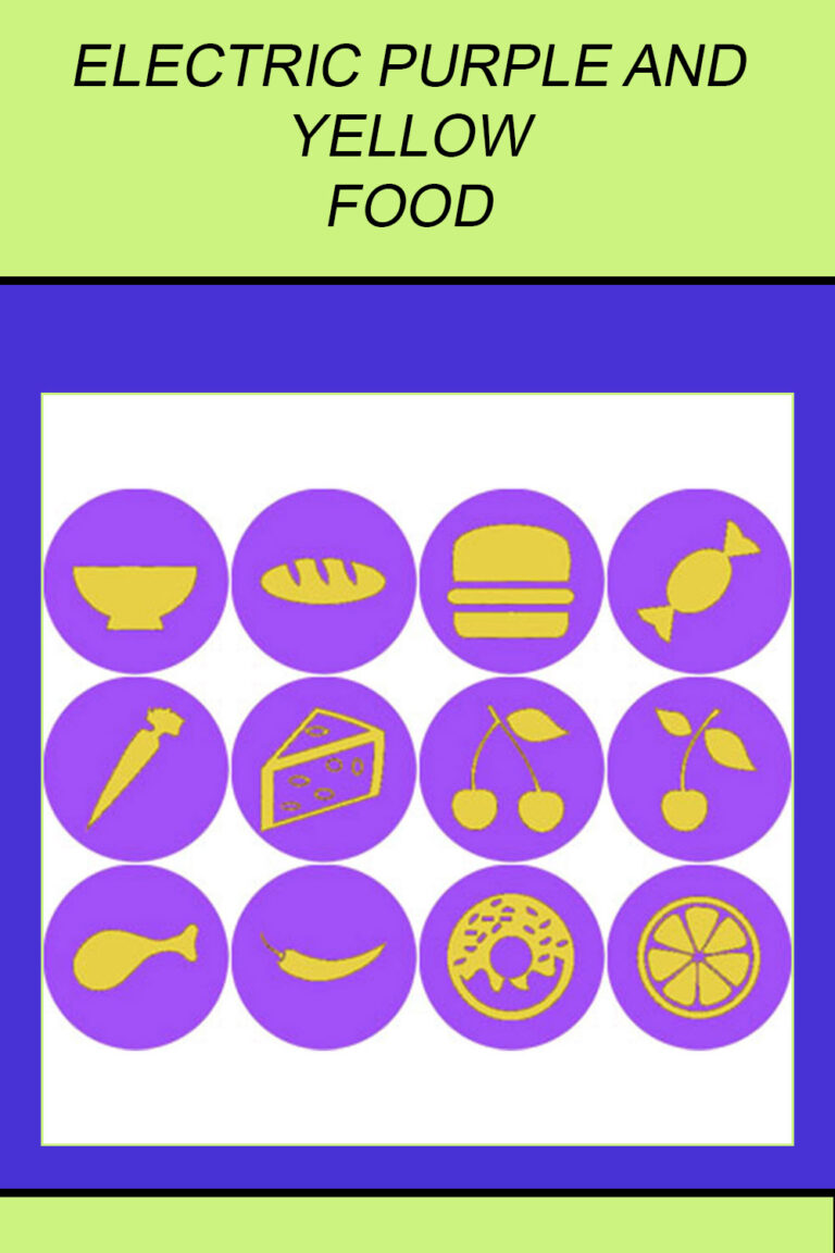ELECTRIC PURPLE AND YELLOW FOOD ICONS - MasterBundles