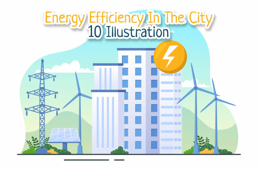 10 Energy Efficiency in the City Illustration - MasterBundles