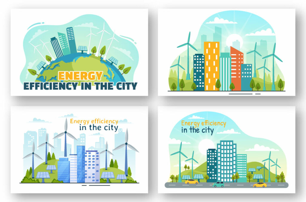 10 Energy Efficiency in the City Illustration - MasterBundles