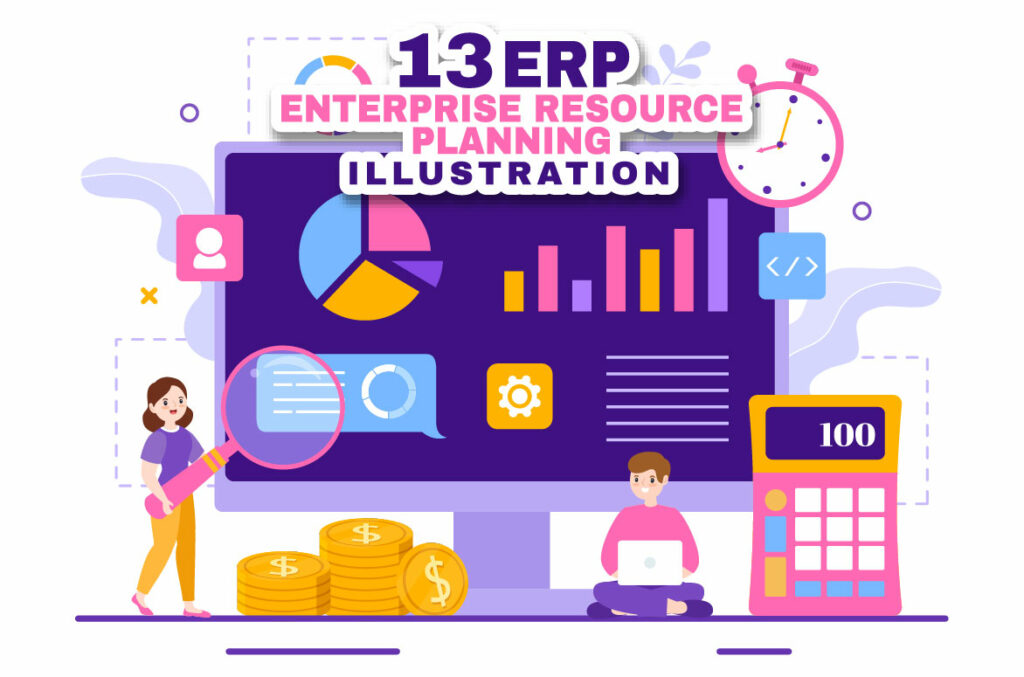 13 ERP Enterprise Resource Planning System Illustration - MasterBundles