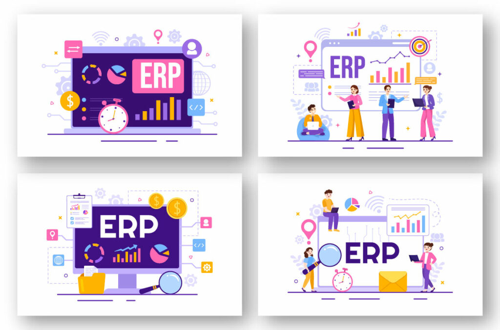 13 ERP Enterprise Resource Planning System Illustration - MasterBundles