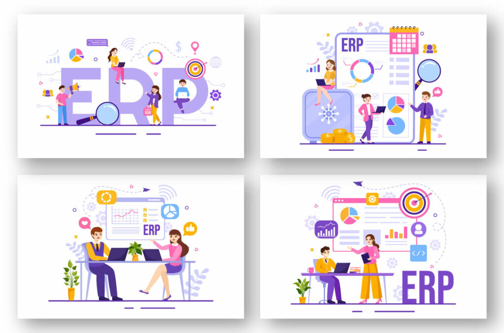 13 ERP Enterprise Resource Planning System Illustration - MasterBundles