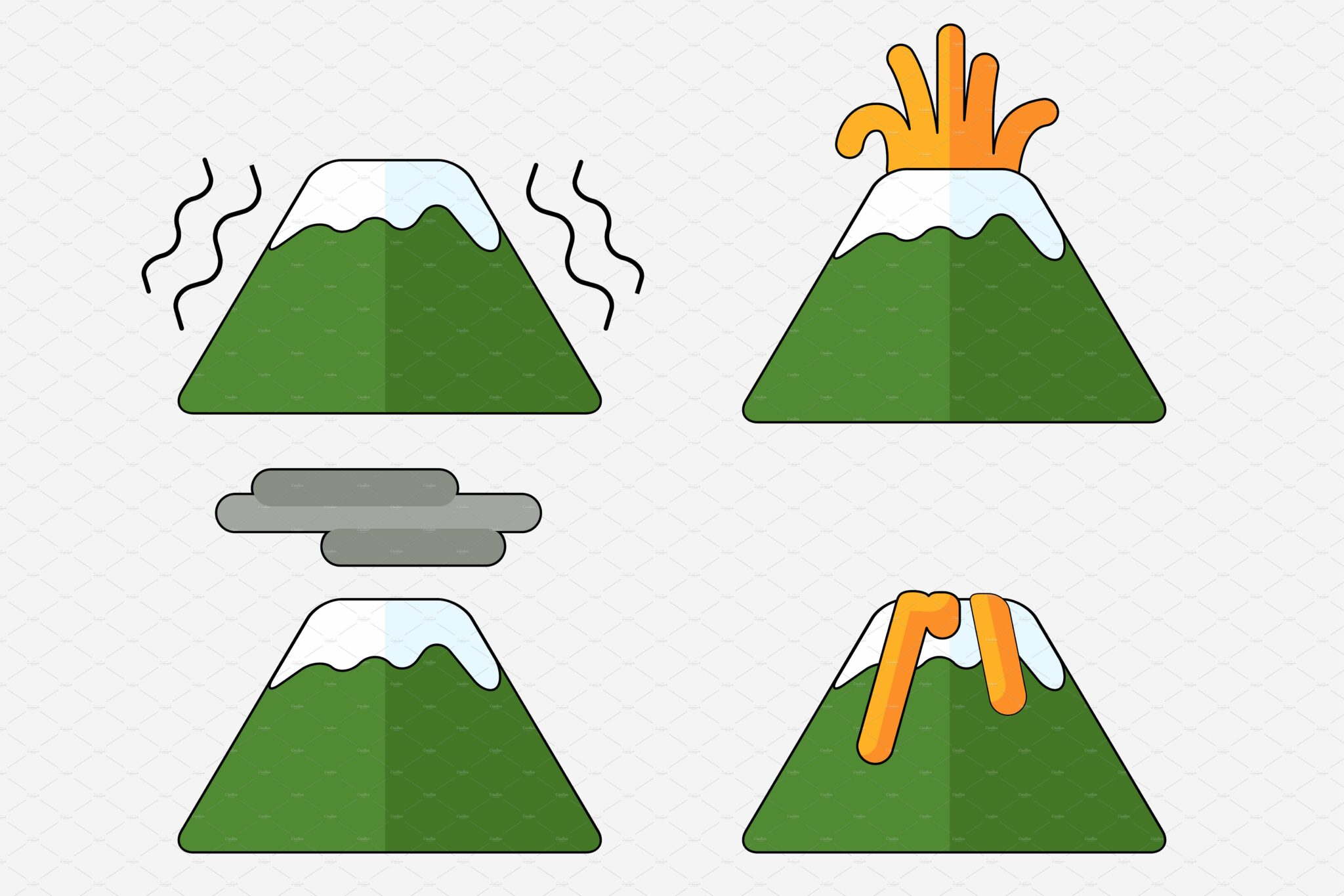 Volcano eruption logo – MasterBundles