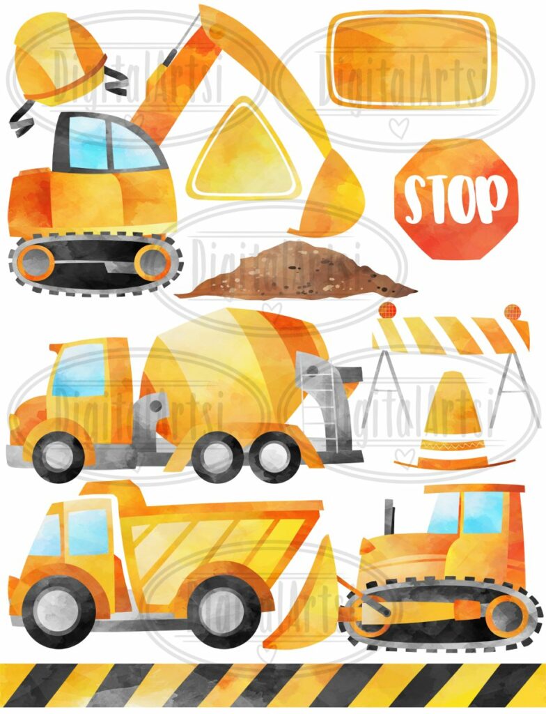 Watercolor Construction Clipart – MasterBundles