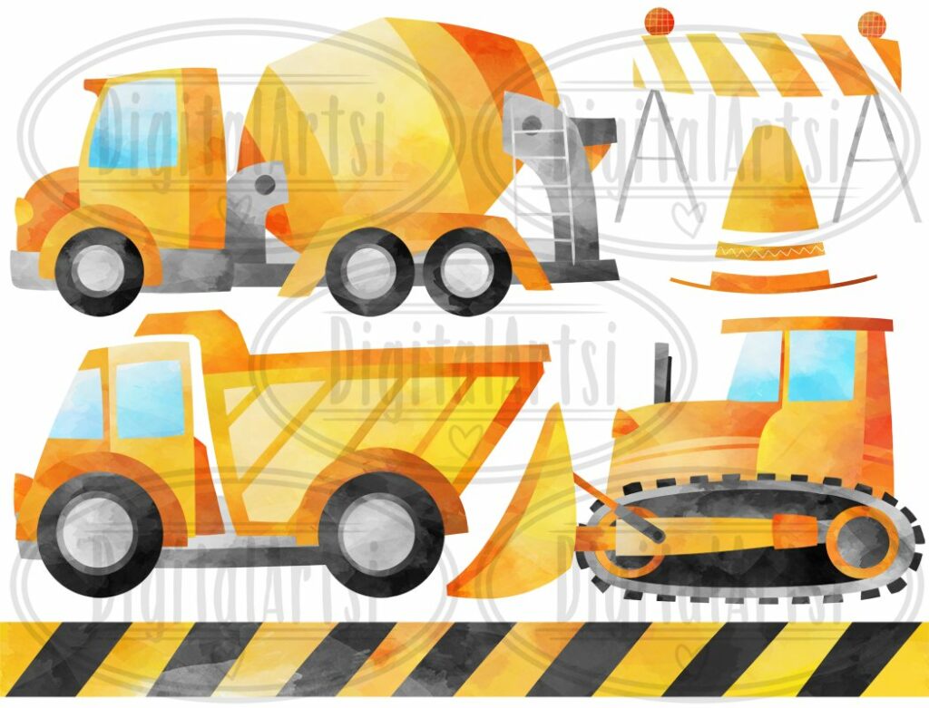 Watercolor Construction Clipart – MasterBundles