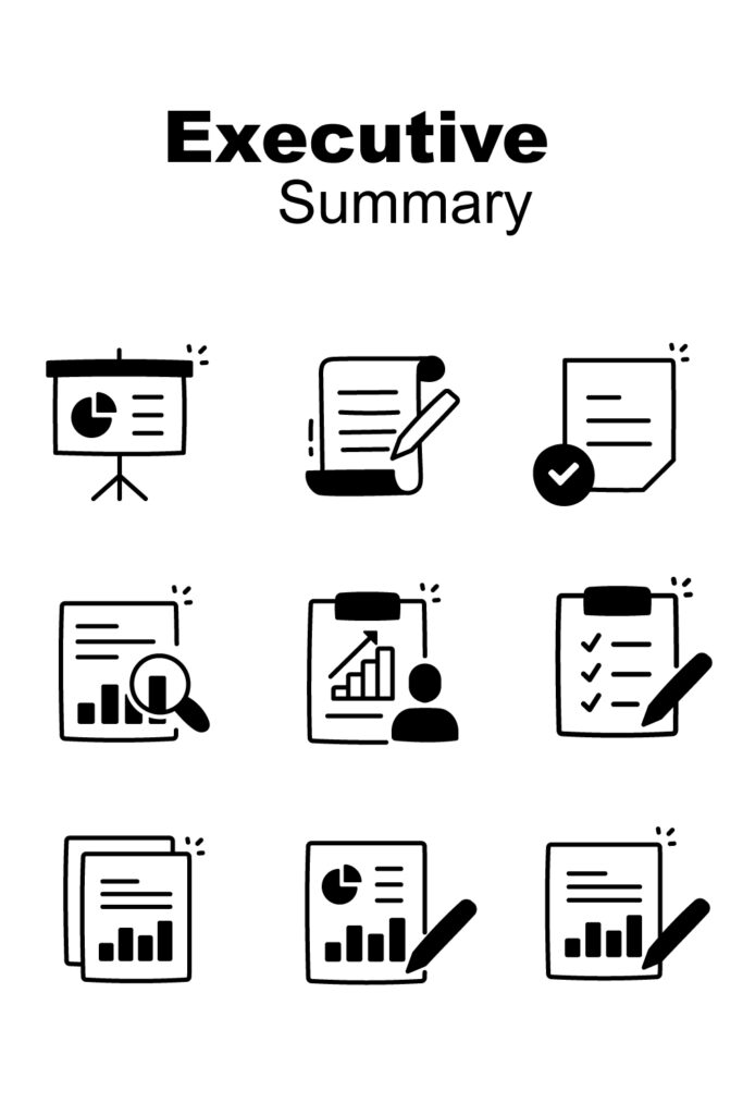 Executive Summary Report Icons: Key Findings, Insights, Management ...