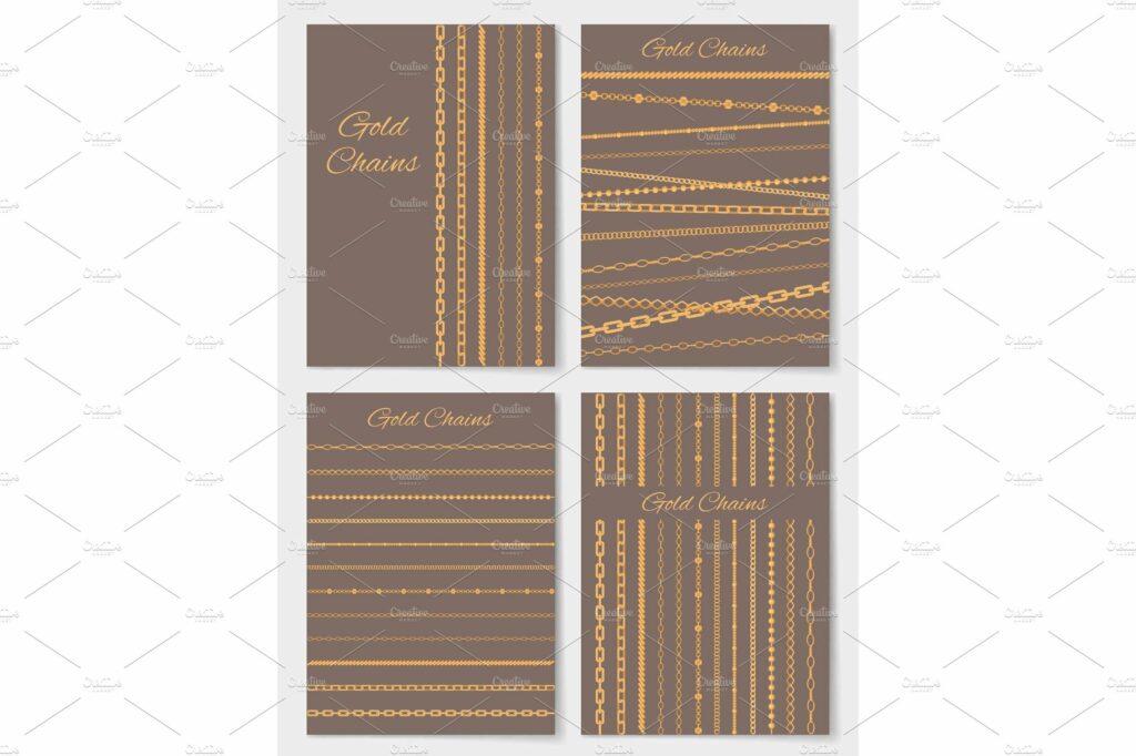 Gold Chains in Elegant Designs Promotional Posters – MasterBundles