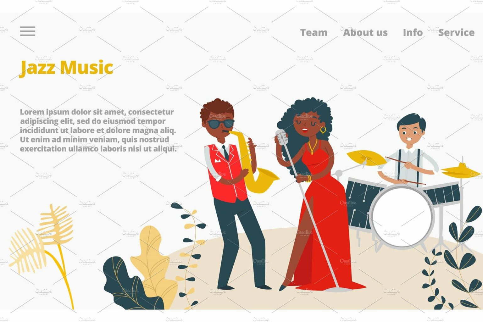 Jazz musicians, female singer and – MasterBundles