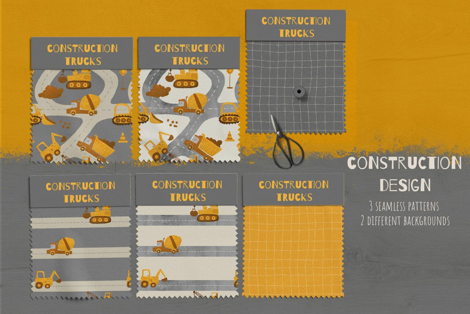 Construction trucks patterns – MasterBundles