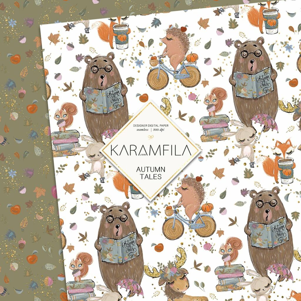 Fall Woodland Patterns – MasterBundles
