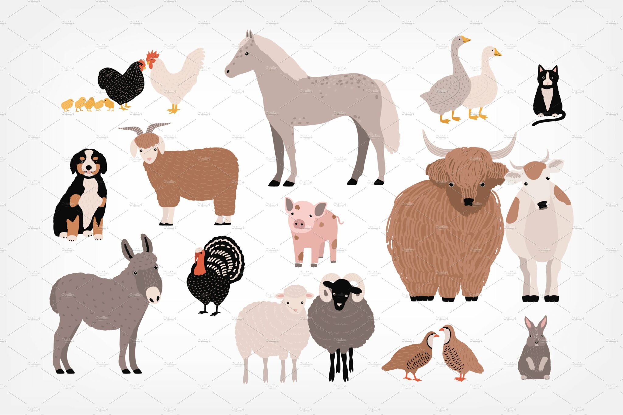 Domestic farm animals – MasterBundles