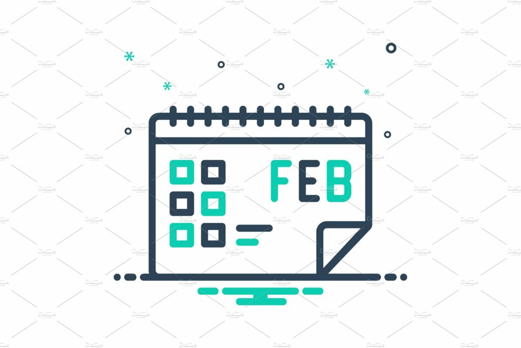 February calendar mix icon – MasterBundles