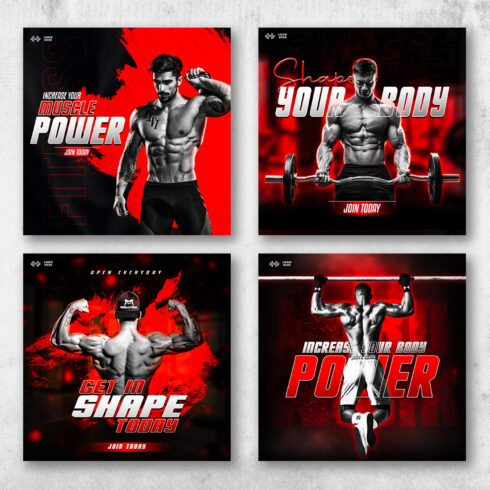 Gym and Fitness / Academia - Social Media Posts Templates - MasterBundles