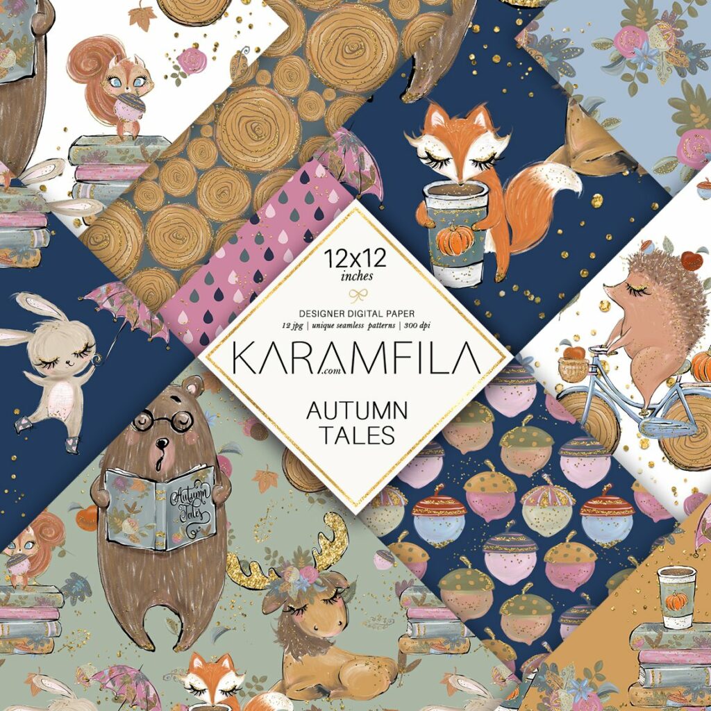 Fall Woodland Patterns – MasterBundles