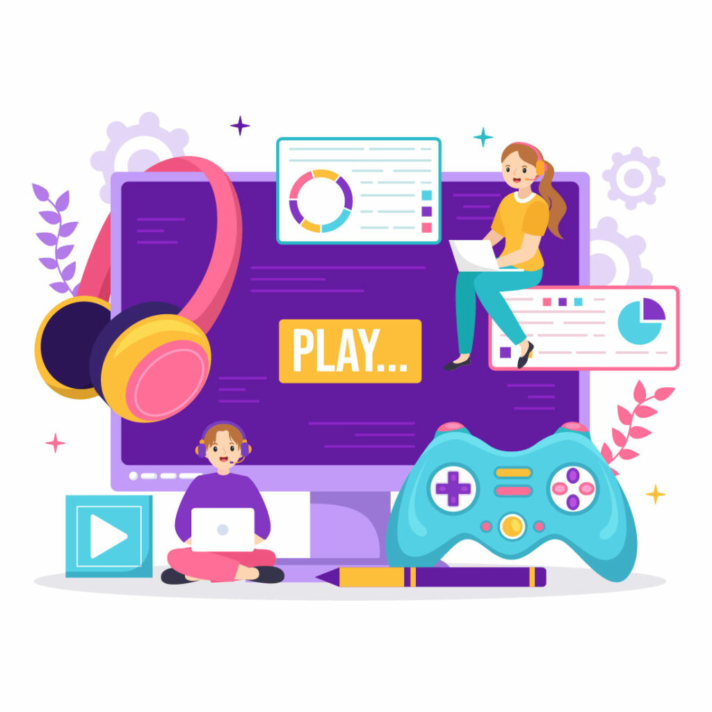 12 Video Game Development Illustration – MasterBundles