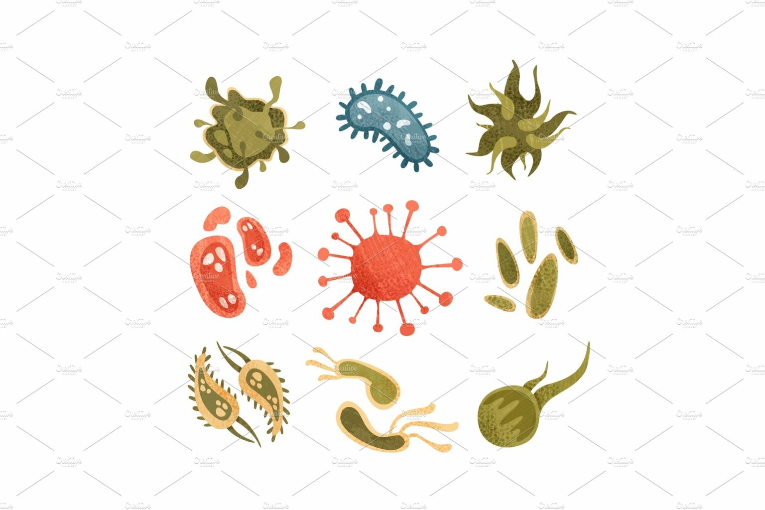 Collection of bacteria, germs and – MasterBundles