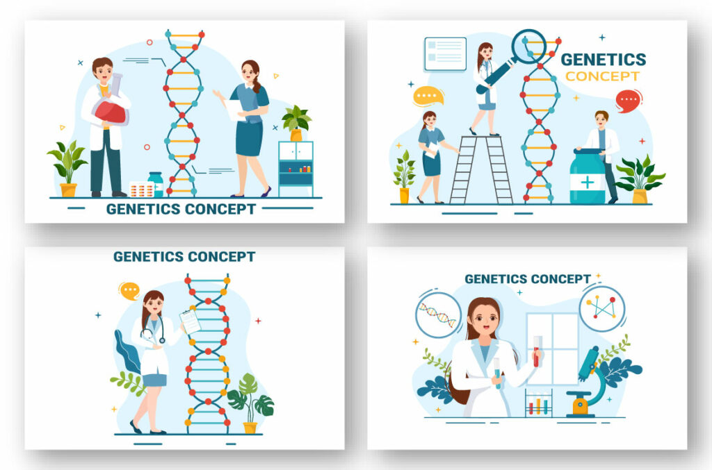 12 Genetic Science Concept Illustration - MasterBundles