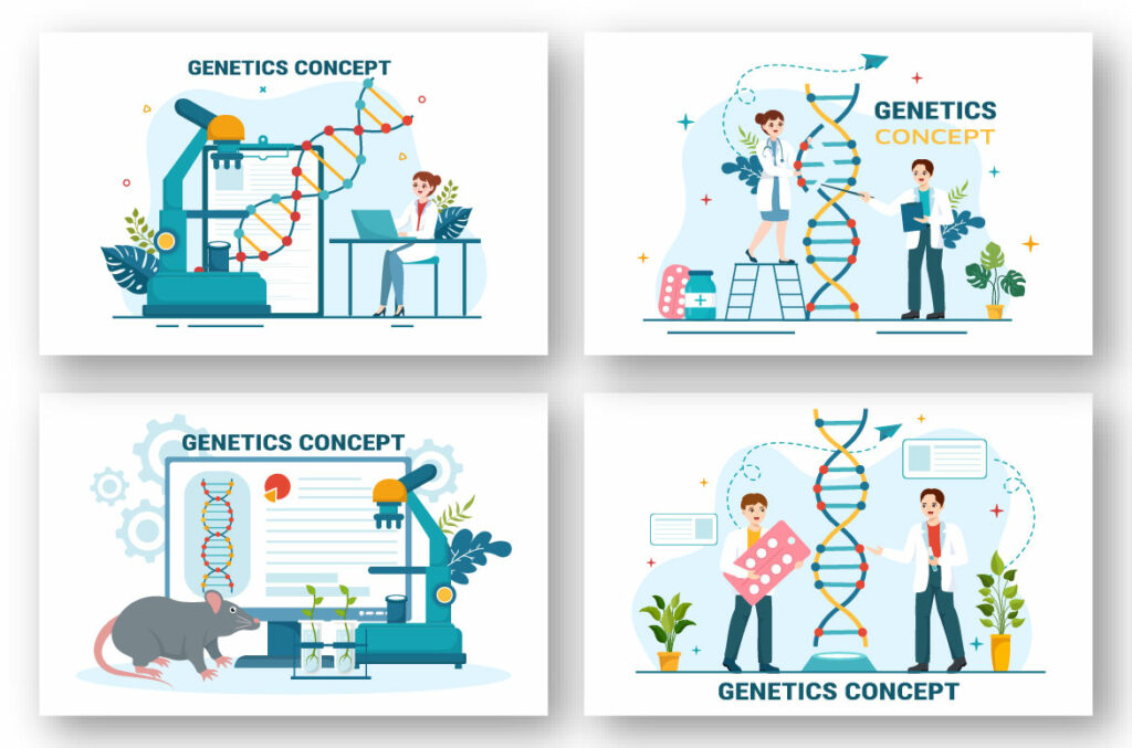 12 Genetic Science Concept Illustration - MasterBundles