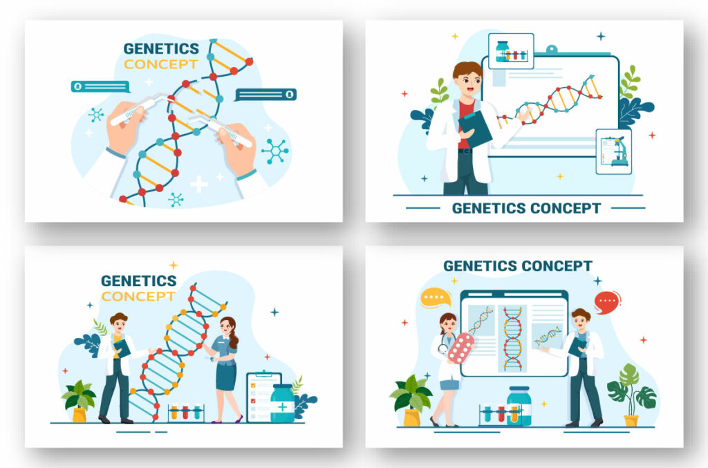 12 Genetic Science Concept Illustration - MasterBundles