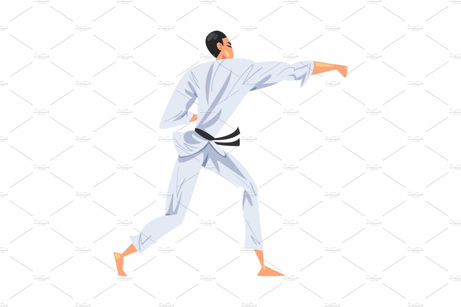 Man Karateka Doing Karate, Male – MasterBundles