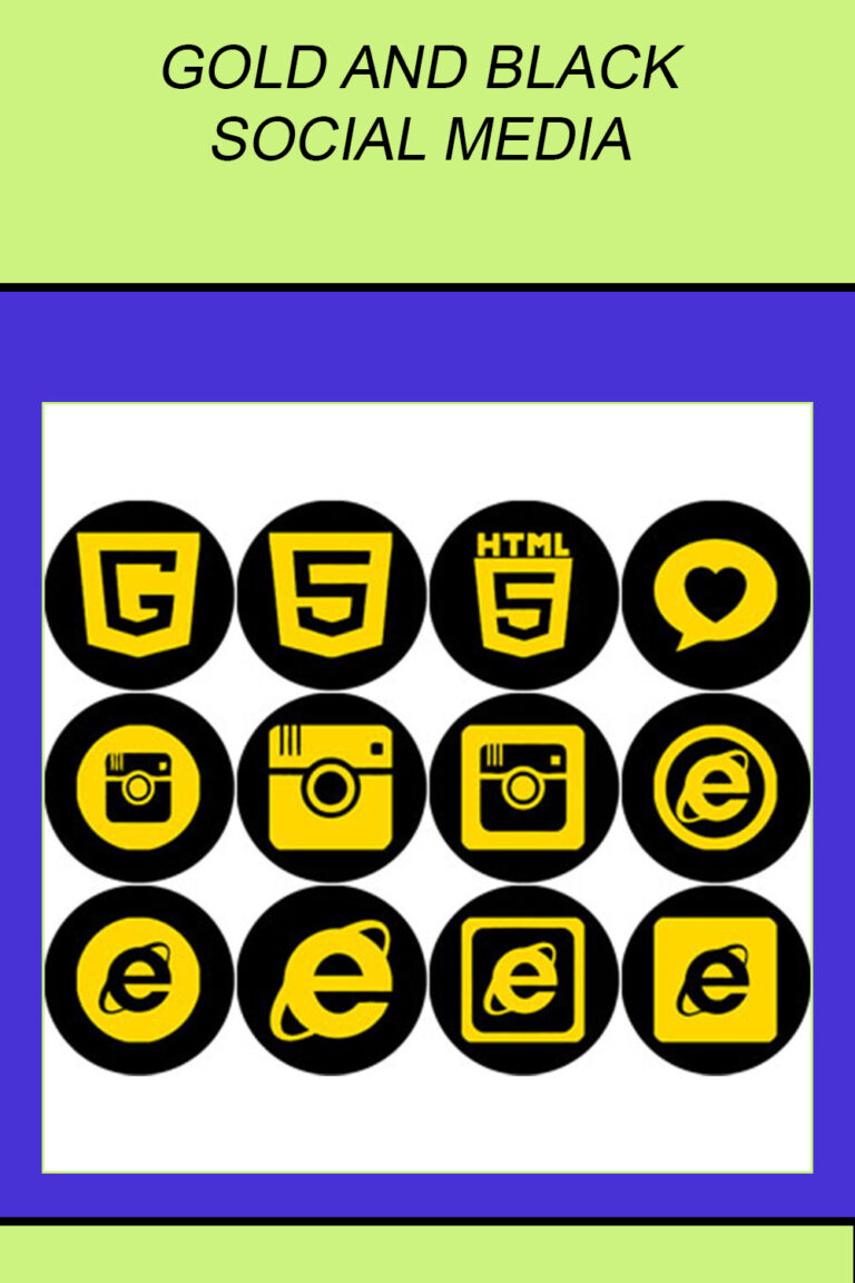 GOLD AND BLACK SOCIAL MEDIA ROUND ICONS - MasterBundles