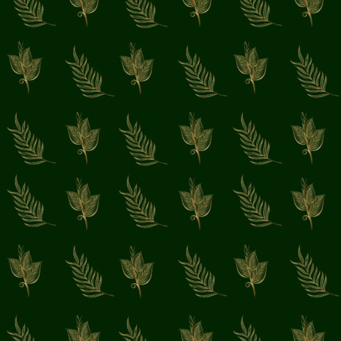 Golden Leaf Seamless Pattern - MasterBundles