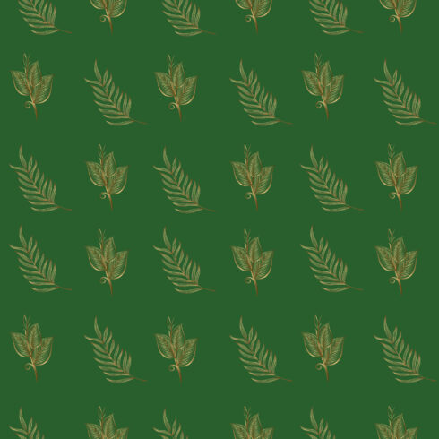 Golden Leaf Seamless Pattern - MasterBundles