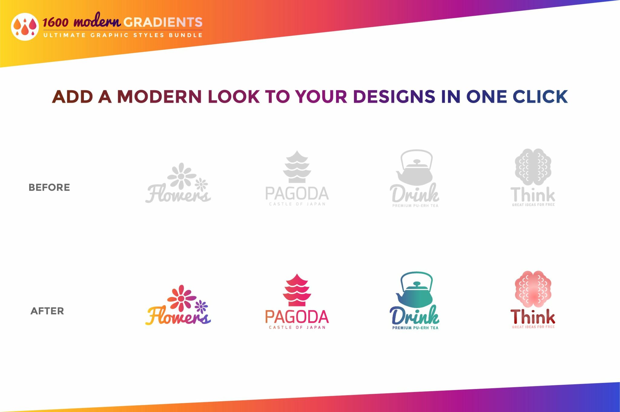 1600 Gradients Graphic Styles Bundle – MasterBundles