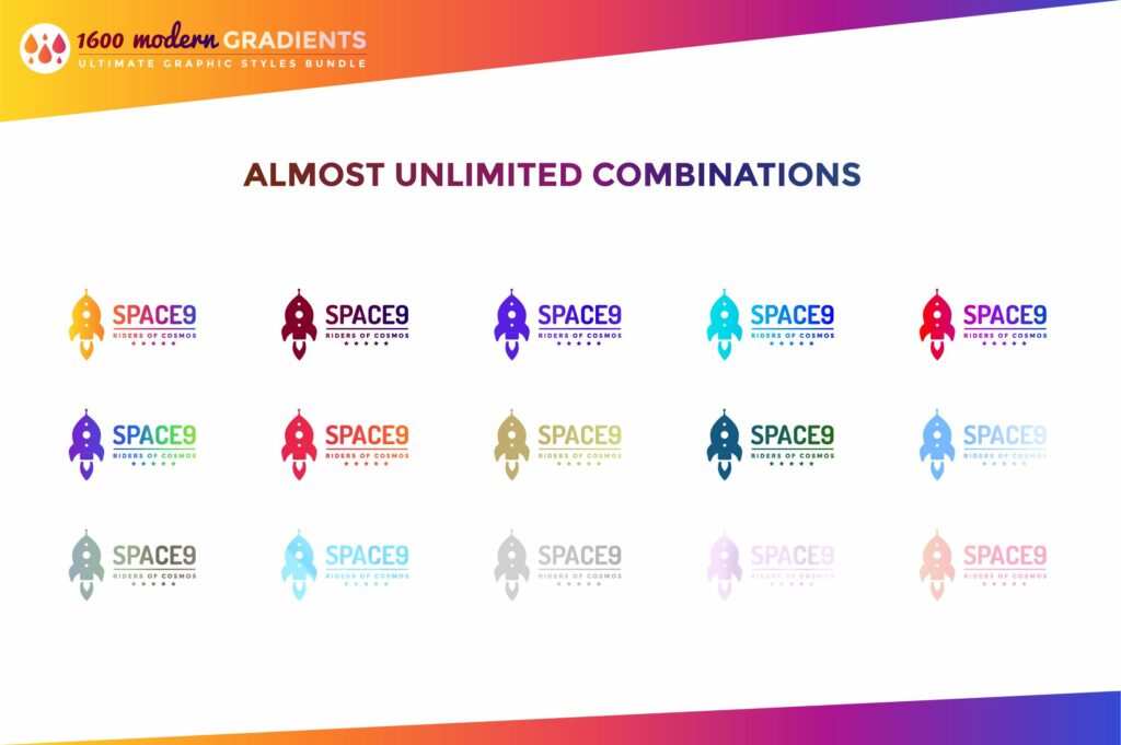1600 Gradients Graphic Styles Bundle – MasterBundles