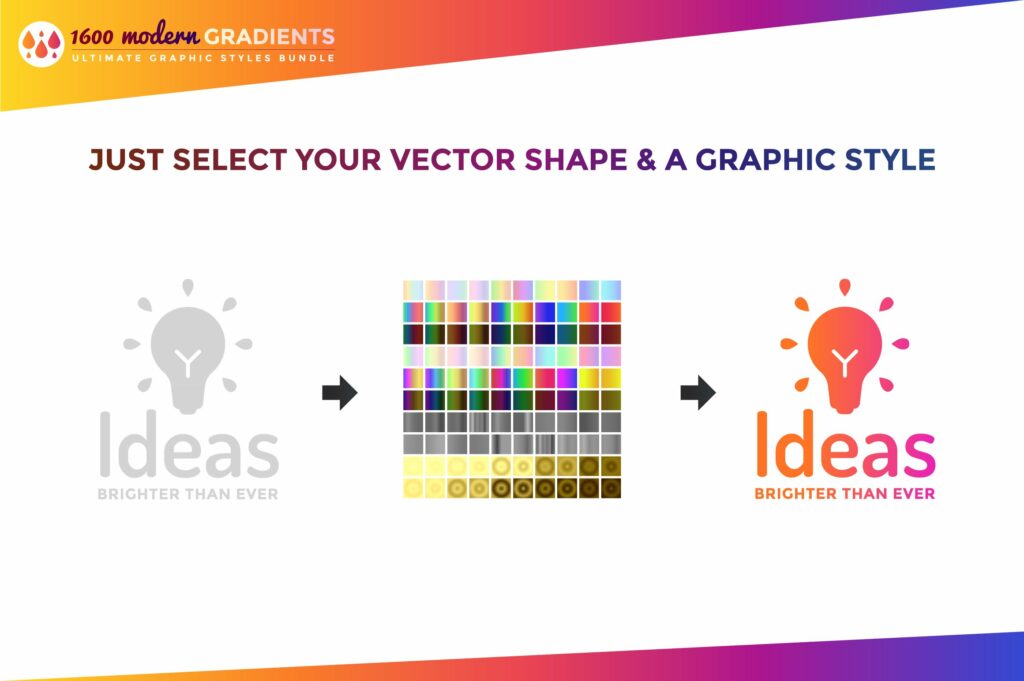 1600 Gradients Graphic Styles Bundle – MasterBundles