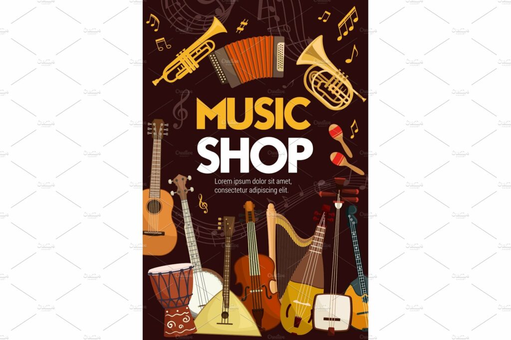 Music shop, folk band instruments – MasterBundles